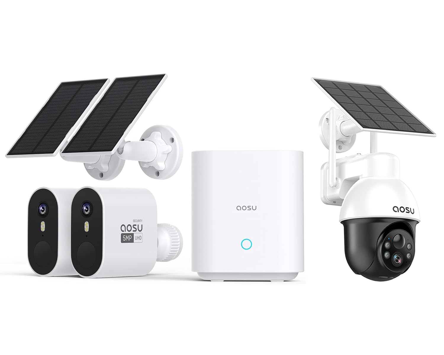 Amazon.com : AOSU 5MP SolarCam Max System 2-Cam-Kit + 5MP SolarCam D1SE ...