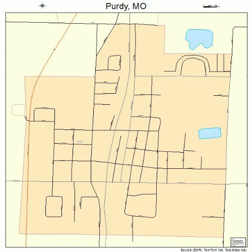 Amazon.com : Large Street & Road Map of Purdy, Missouri MO - Printed ...