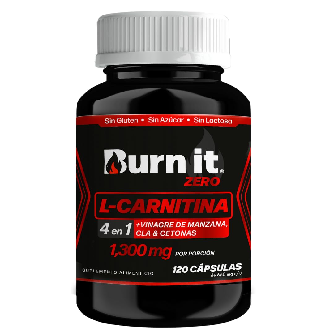 Burn it Zero L Carnitina 1300mg 4en1 120 Caps | Carnitina, Vinagre de ...