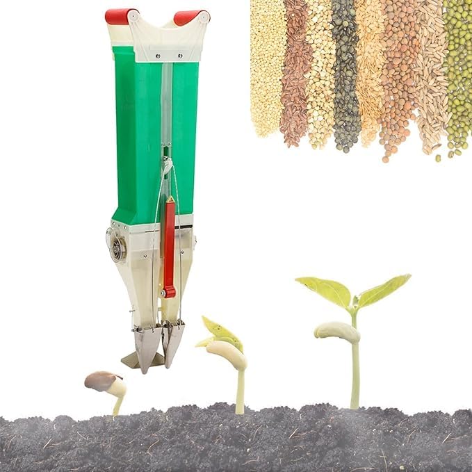 GDH 2 in 1 Portable Manual Seeder, Seeds & Fertilizers Double Barrel ...
