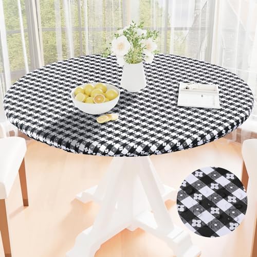 Amazon.com : Velway Vinyl Fitted Tablecloth with Elastic Edge ...