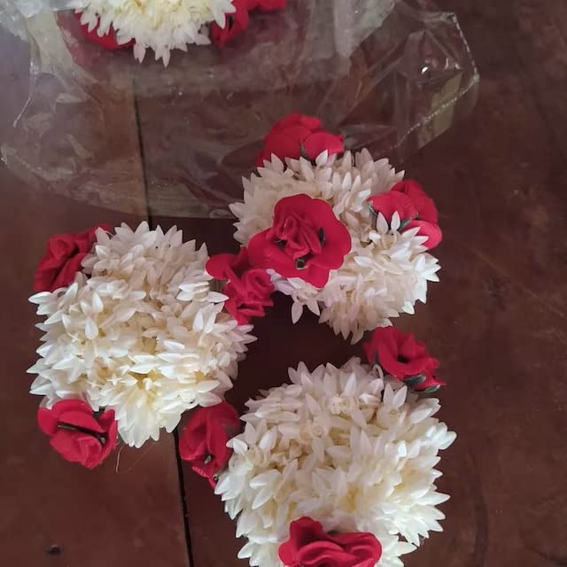 SHREYA-FASHION® - Artificial Flower Hair Gajra Wedding Scrunchie Gajra ...