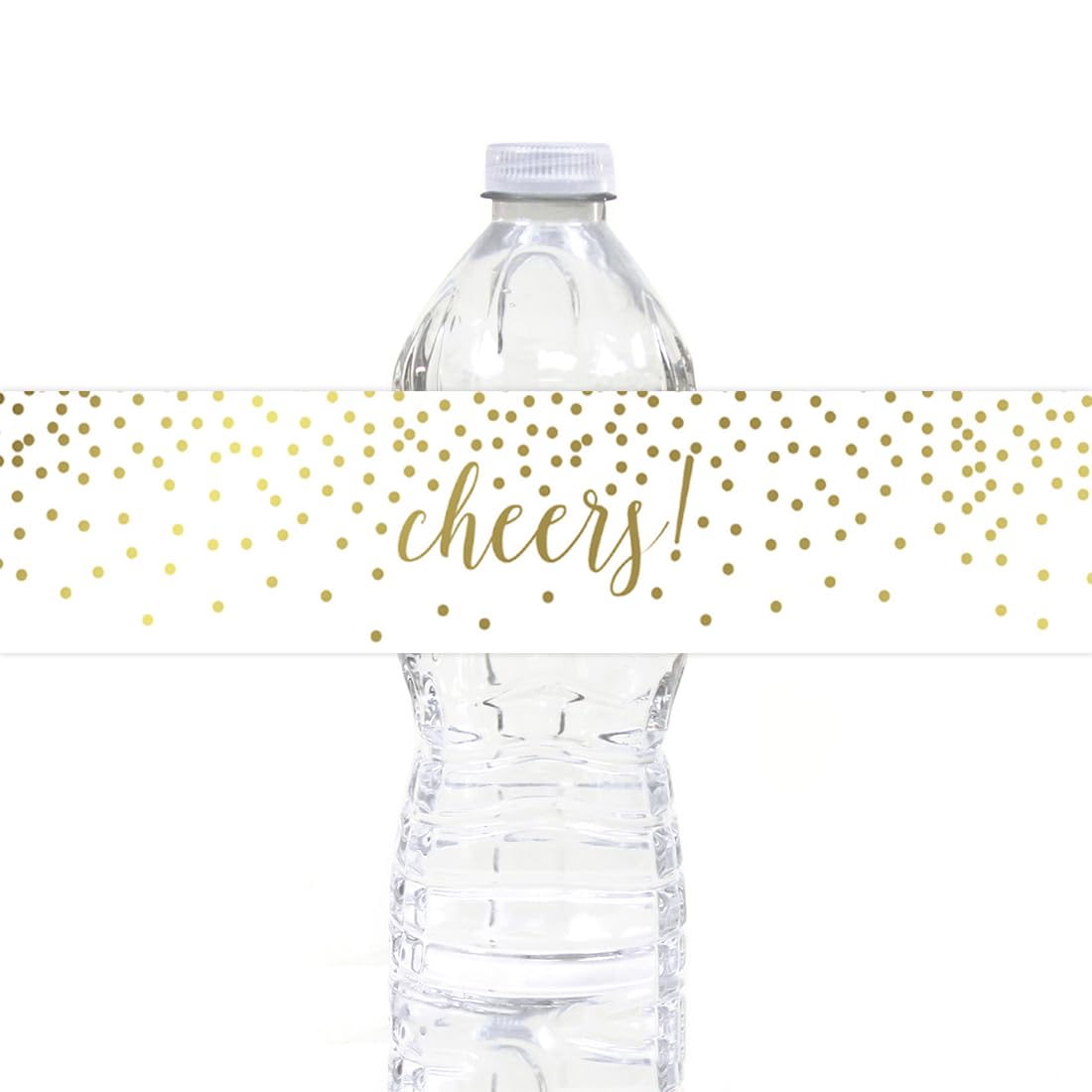 Slim Black Frame 100 Silver Confetti Water Bottle Labels - Wedding ...