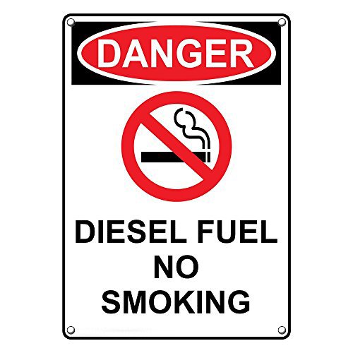 Amazon.com: Weatherproof Plastic Vertical OSHA Danger Diesel Fuel No ...