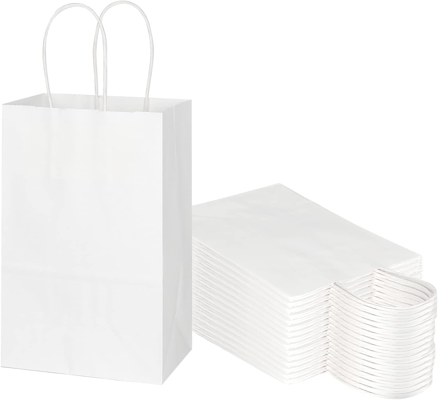 Amazon.com: Toovip 25 Pack 5.25x3.25x8.25 Inch Small White Kraft Paper ...