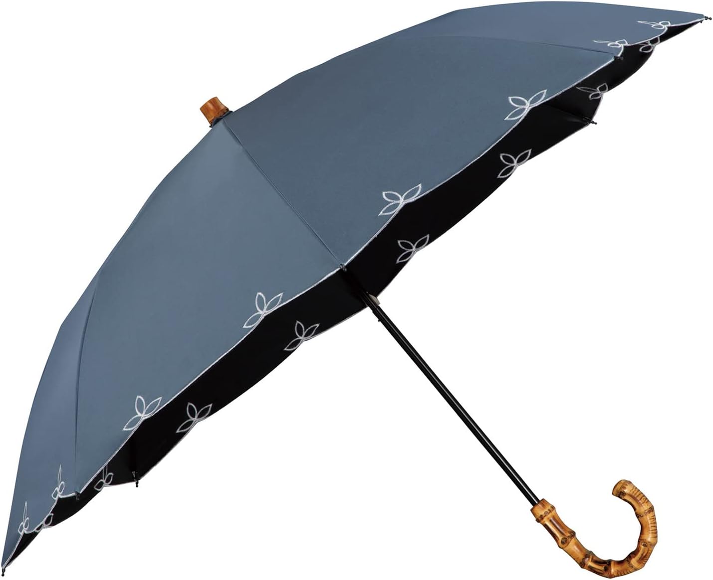 Amazon.co.jp: Wpc. 日傘 UVO（ウーボ）2段折 刺繍スカラップ mini ブルーグレー 折りたたみ傘 50cm レディース 晴雨兼用 遮光 UVカット 100% 遮熱 ...