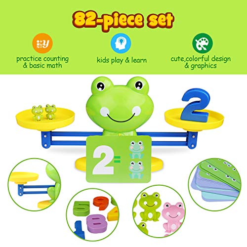 INPHER Frog Balance Math Game, 85 Piece Kids Kindergarten Toddler ...