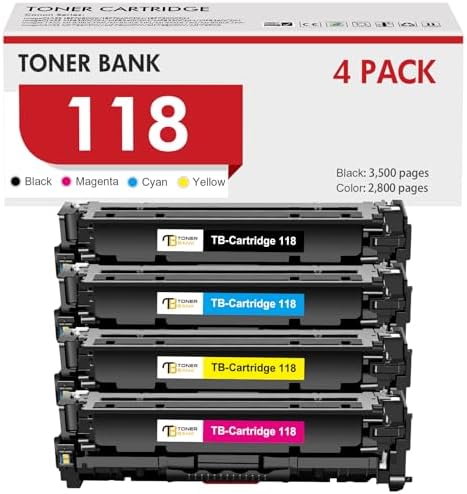 Amazon.com: 118 Toner Cartridges (4-Pack, 1BK/1C/1M/1Y) Compatible ...