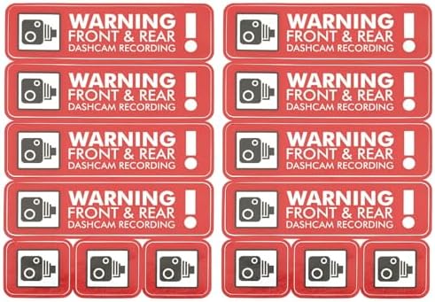 Amazon.com: ECSiNG 2 PCS Dash Cam Recording Stickers CCTV Recording ...