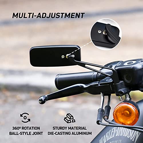 Snapklik.com : WTZMOTO Harley Mirrors Black - Motorcycle Side View ...