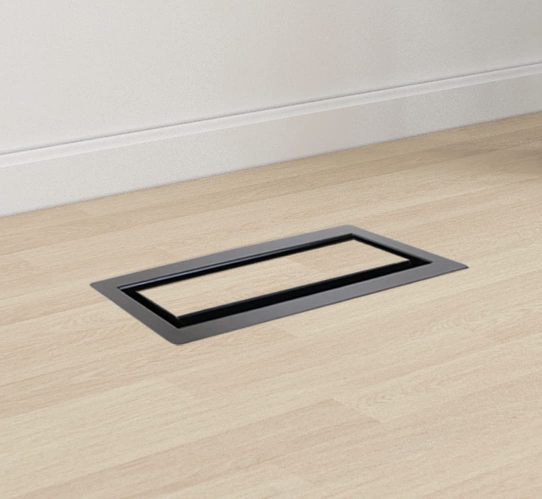 Zion 3" x 10" Flush Mount Floor Register Matte Black Modern Floor Vent ...