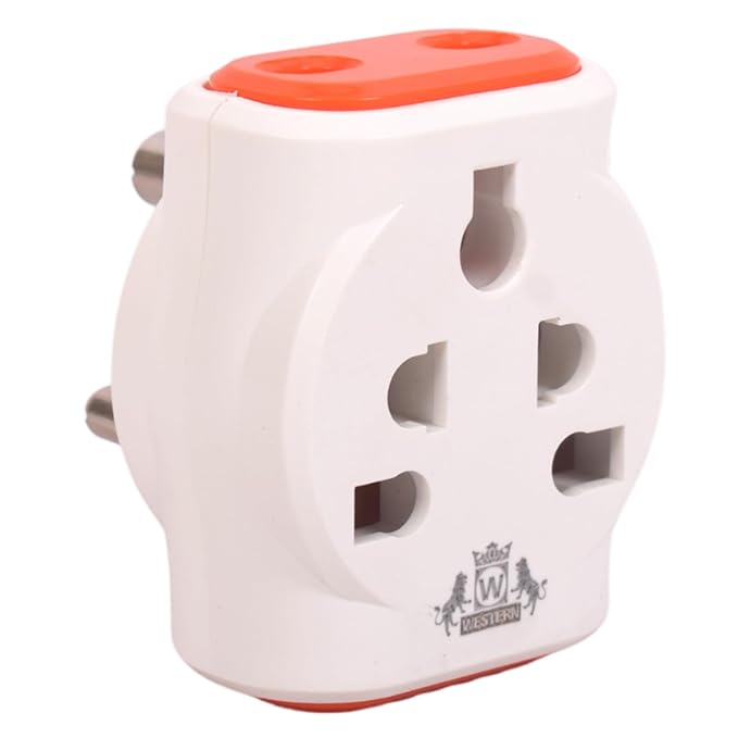 Western Venus 3 Pin Multi Plug Socket Universal Power Adapter, 6A Multi ...