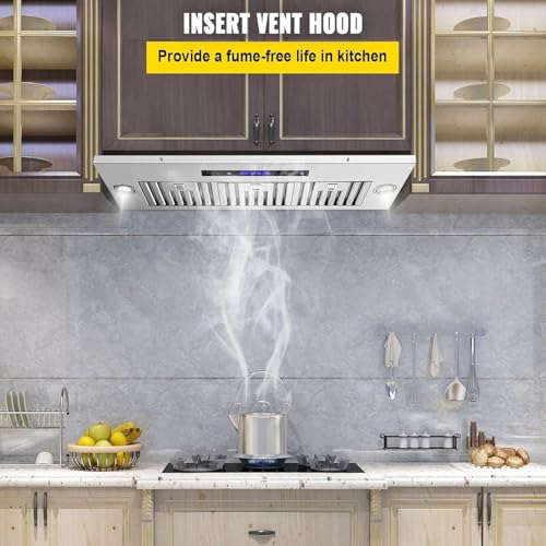 Insert Range Hood, 900CFM 4-Speed, 36 Inch Stainless Steel Built-in ...