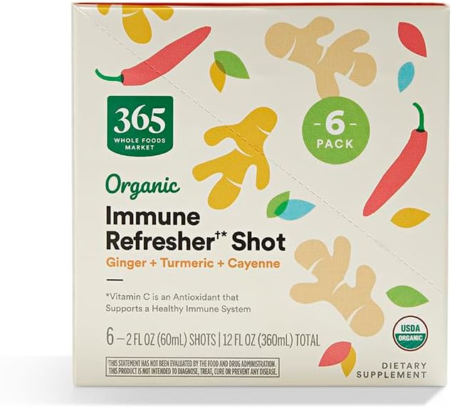Amazon.com: 365 by Whole Foods Market, Organic Immunity Shot, 2 Fl Oz ...