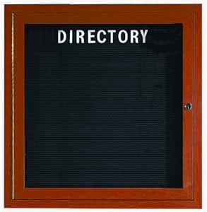 1 Door Outdoor Enclosed Directory Board with Aluminum Wood-Look Oak ...