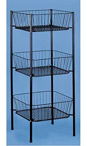 Amazon.com: 3 Tier Square Wire Dump Bin in Black - 46.5 H Inches with 3 ...