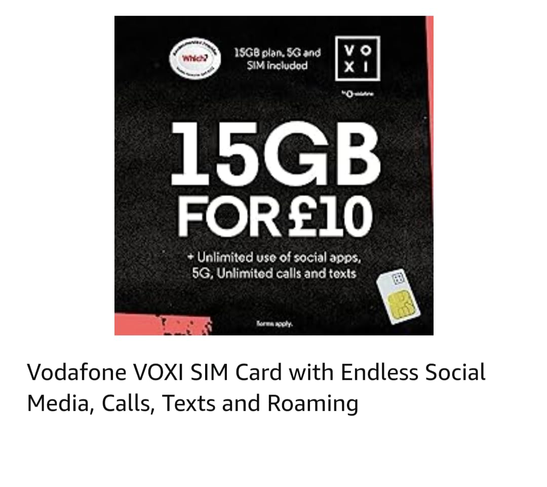 Vodafone VOXI SIM Card with Endless Social Media, Calls, Texts and ...