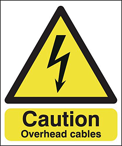 Signs and Labels AMZHZ052A3ARP "A3 Caution Overhead Cables" Hazard ...