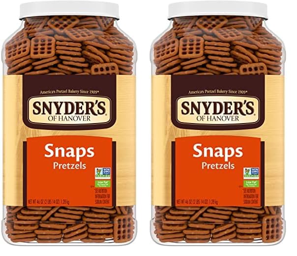 Amazon.com : Snyder's of Hanover Pretzel Snaps, 46 Oz Canister (Pack of ...