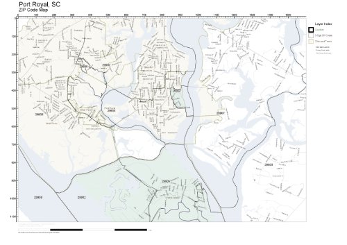 ZIP Code Wall Map of Port Royal, SC ZIP Code Map Not Laminated: Amazon ...