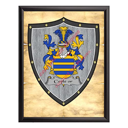 Coyle Style 3 Custom Family Crest Coat of Arms Personalized Plaque ...