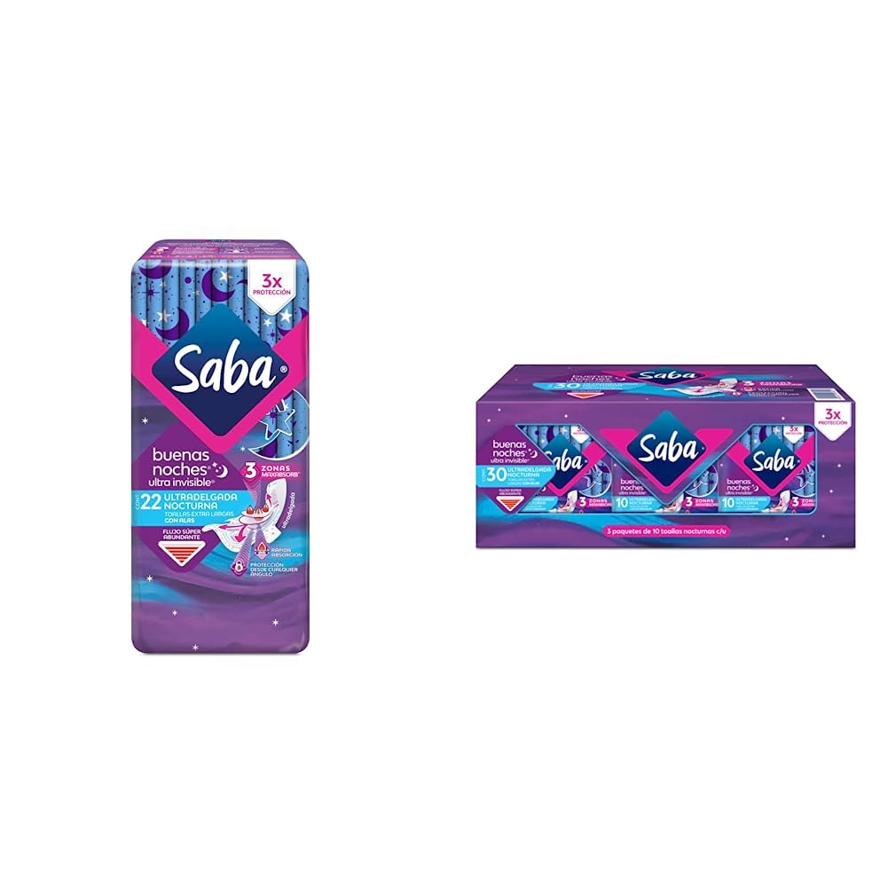 Saba Saba Saba Ultra Invisible Buenas Noches, 22 Pzs, color, Grande ...