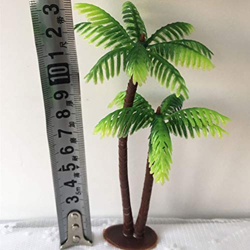 Veemoon Model Trees Mini Palm Tree, Green Palm Tree Coconuts Topper ...