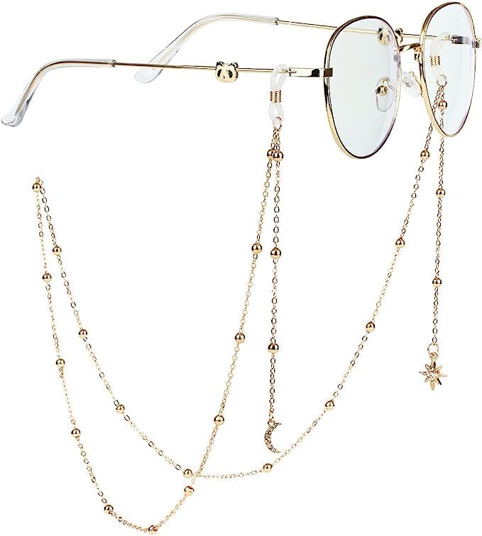 AININI Solid Star Moon Eyeglass Chains for Men Stylish Eyeglass Chain ...