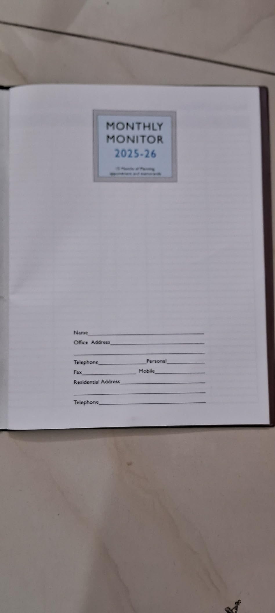 MONTHLY MONITOR PLANNER 2025-2026 (A4 Size) : Amazon.in: Office Products