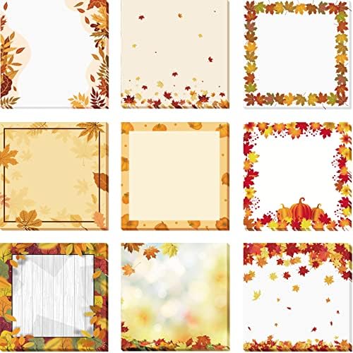 Amazon.com : 16 Pieces Fall Sticky Notes 3x3 Inch Cute Fall Maple Leaf ...