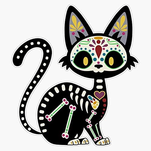 Amazon.com - Day of the Dead Kitty Sticker Bumper Sticker Vinyl Decal 5"