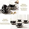 Amazon.com | DUJUST Tea Cups and Saucers Set of 4 (7.4oz), Luxury Tea Cup Set with Golden Trim ...