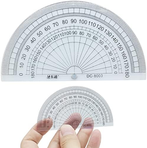 LRMYS 180 Degrees Clear Protractor, Transparent Plastic Semicircle ...