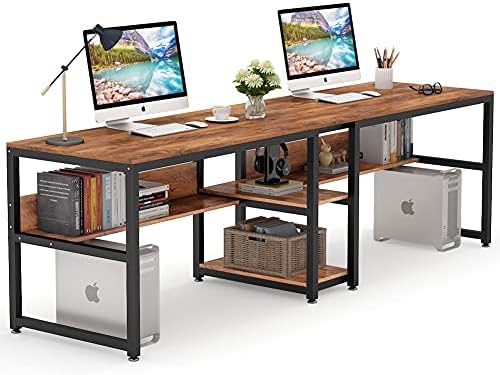 Amazon.com: Tribesigns Two Person Desk with Monitor Stand, 78.74" Long ...