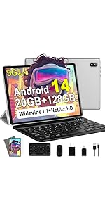Amazon.com : UJJ Tablet Android 14 Tablets 10.1 inch with 22GB+128GB ...