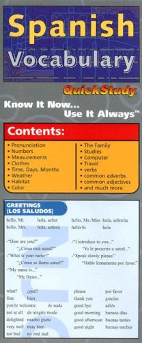 Quick Study Spanish Vocabulary : Arnet, Liliane: Amazon.es: Libros