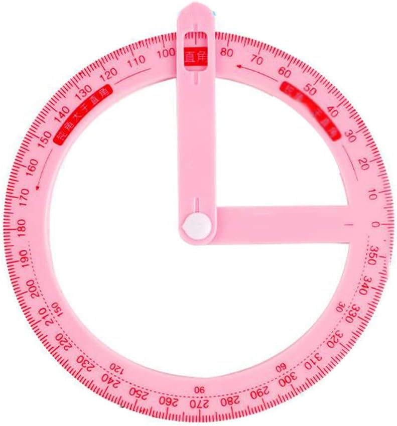 Amazon.com : Pink Blue 360 Degree Protractor with Swing Arm Stationery ...