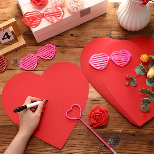 Snapklik.com : 120 Pcs 12 Inch Large Heart Paper Cutouts Red Heart ...