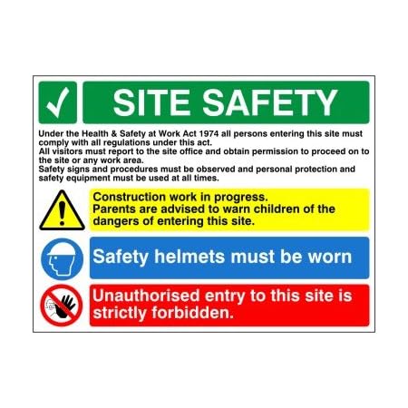 Construction Work In Progress Site Safety Sign 200mm x 300mm - Rigid ...