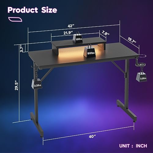 Snapklik.com : Bestier Small Gaming Desk