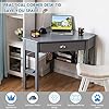 Amazon.com: IFANNY Corner Desk, Triangle Desk with Drawers and Shelves ...