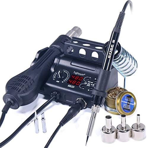 Soldering Station, 2 in 1 SMD Hot Air Rework and Soldering Iron Station ...