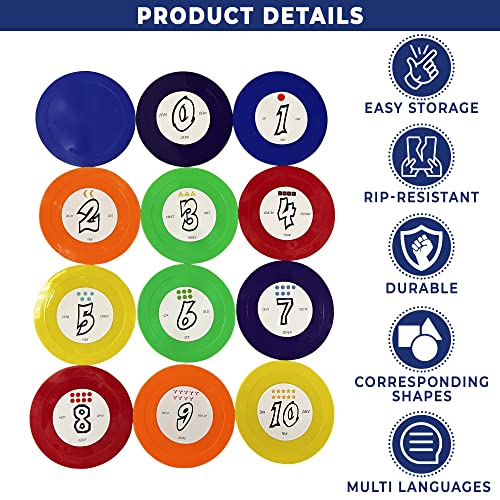 Snapklik.com : Set Of 12 9-Inch Poly Vinyl Spot Markers Numbers 0-10