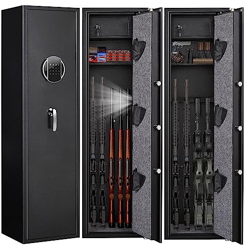 Snapklik.com : Fireproof Gun Safe, Quick Access 5 Gun Cabinet Rifle Gun ...