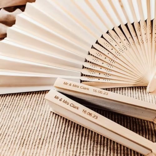 Amazon.com: LeDly Personalized Wedding Handheld Folding Fans (25Pcs ...