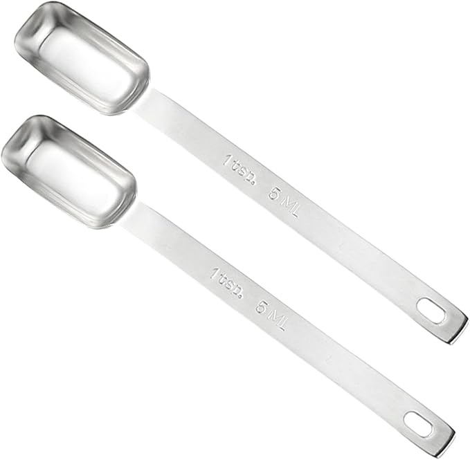 Amazon.com: 2pcs Heavy Duty Metal Measuring Spoons Long Handle ...