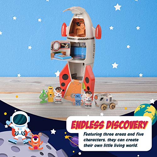 CP Toys Space Mission Rocket Ship Toy, Includes Astronaut Figurines ...
