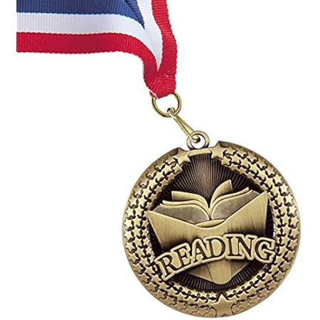 Amazon.com : Reading Superstar Medal with Neck Ribbon (Set of 25 ...