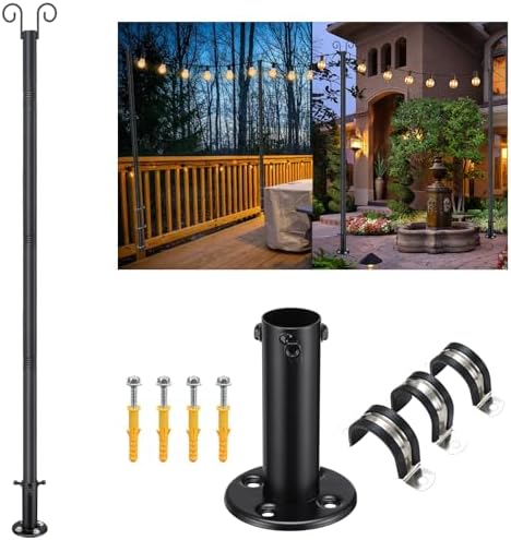 Amazon.com: String Light Pole, 11FT Outdoor String Light Poles with ...