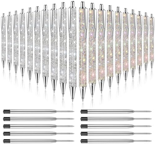 Amazon.com : ZSMKJIAYE 12Pcs Rhinestone Pens Bling Metal Ballpoint ...